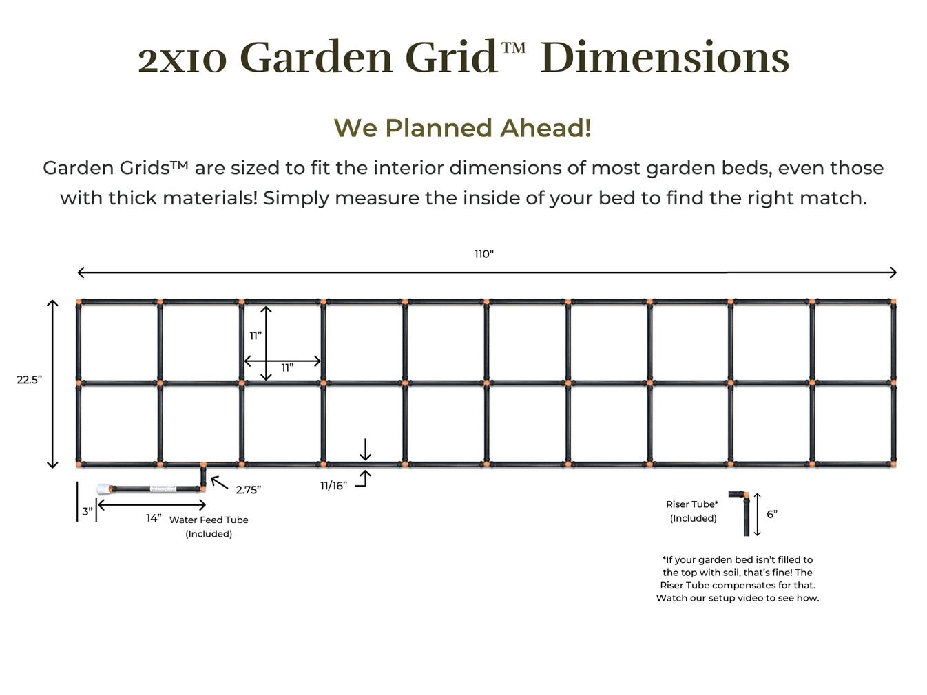 2x10 Garden Grid™ Watering System – Garden In Minutes®