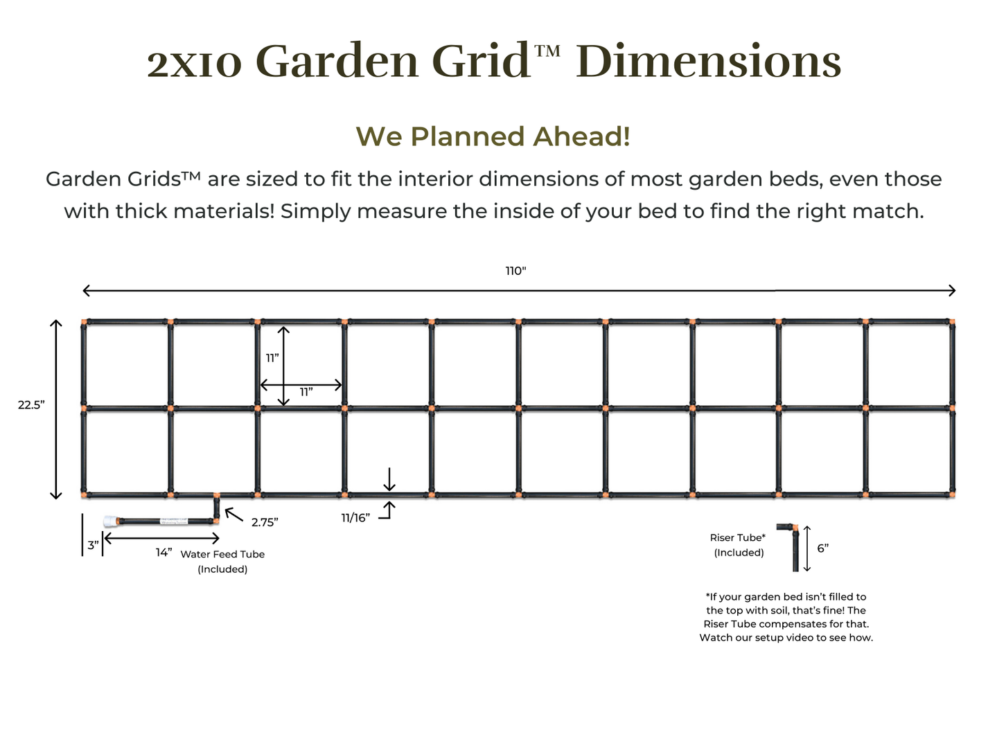 2x10 Garden Grid™ Watering System – Garden In Minutes®